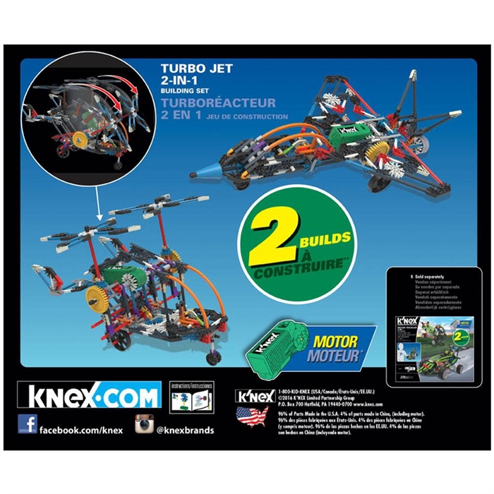 K’Nex Turbo Jet 2 Model (Motorlu) Building Set 16004 | Loco Poco
